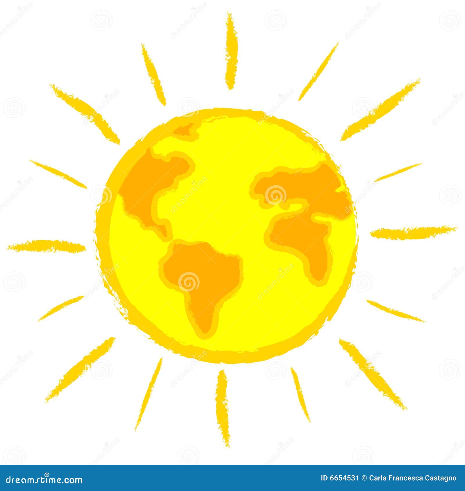 Globo-sol estilizado ilustración del vector. Ilustración de vector ...