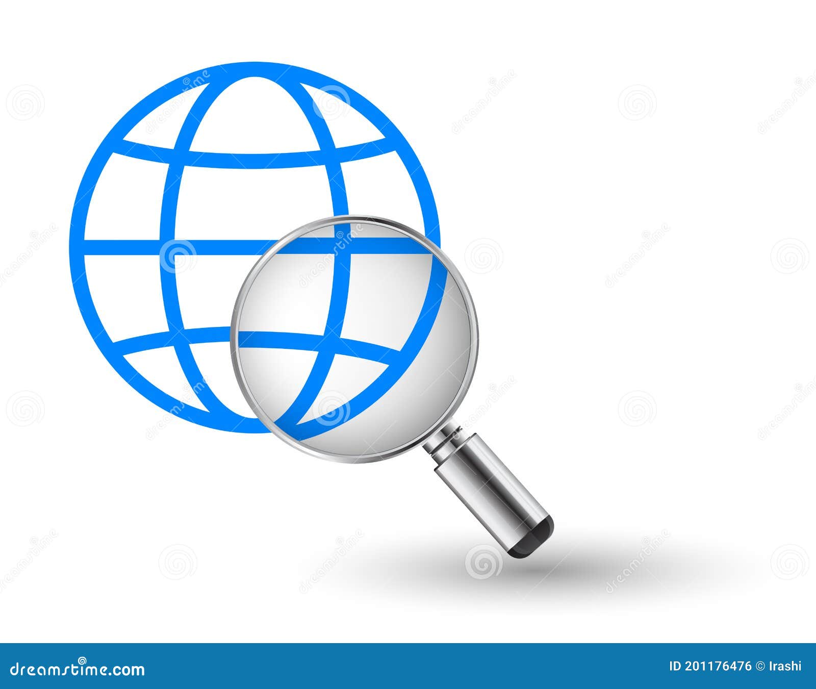 Globo y lupa ilustración del vector. Ilustración de hallazgo - 201176476