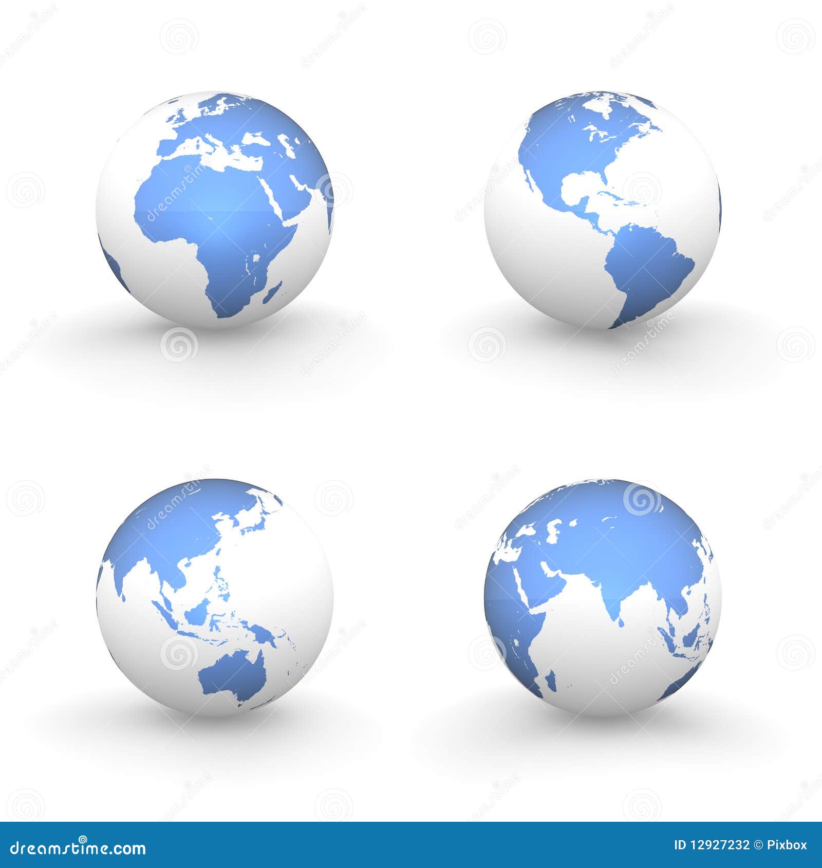 Globos 3D No Azul Branco E Brilhante Ilustração Stock - Ilustração de ...