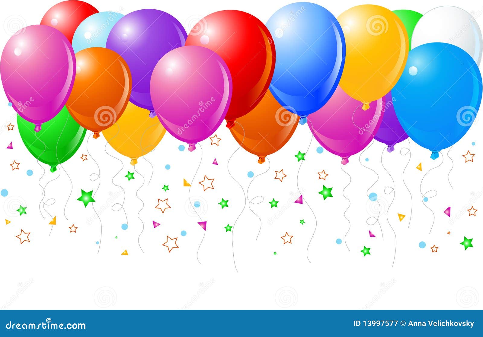 Globos Coloridos Que Vuelan Para Arriba Ilustración del Vector ...