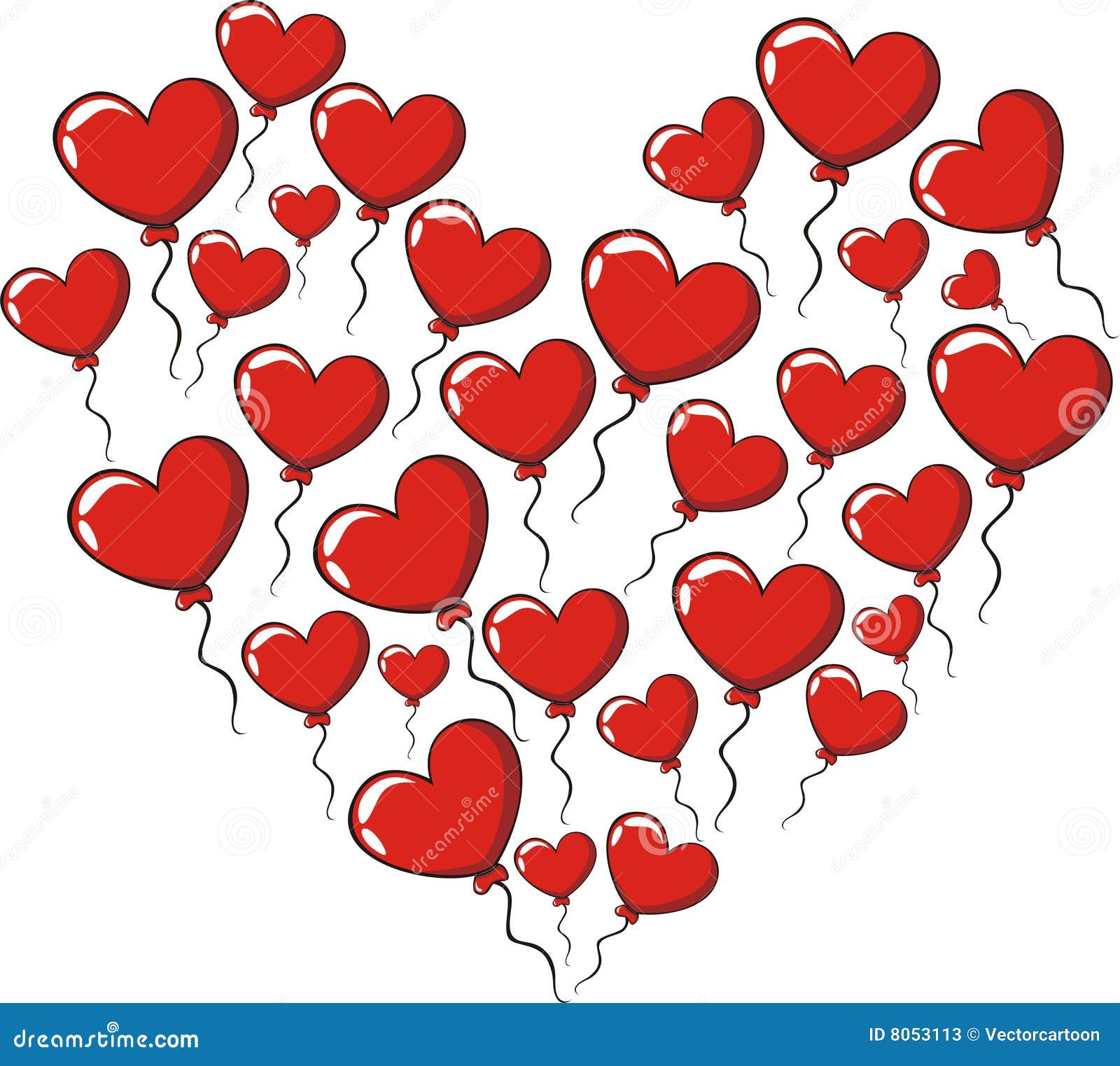 Globos De Los Corazones Del Amor Stock de ilustración - Ilustración de ...