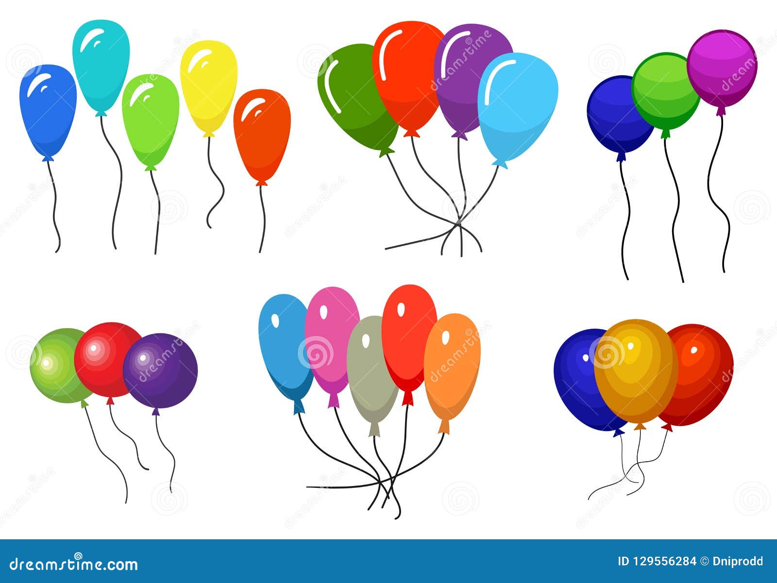 Globos del helio del color ilustración del vector. Ilustración de globo ...