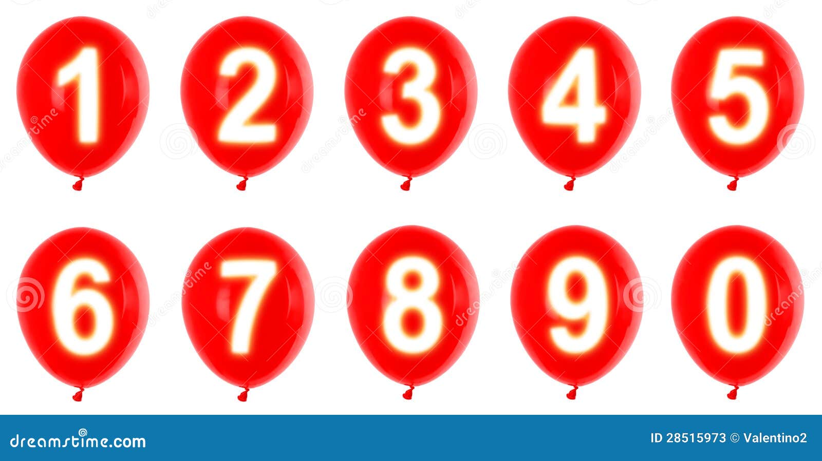 Globos del rojo 0-9 stock de ilustración. Ilustración de aislado - 28515973