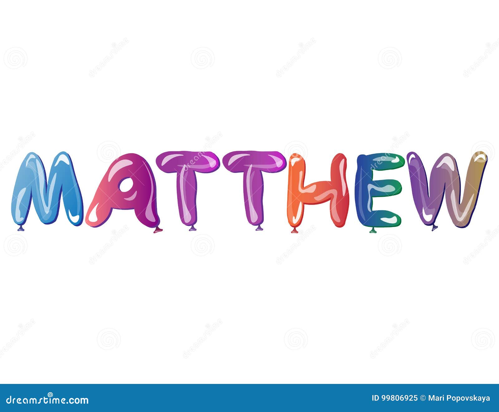 Globos Del Texto Del Nombre De Matthew Del Vector Ilustración del ...