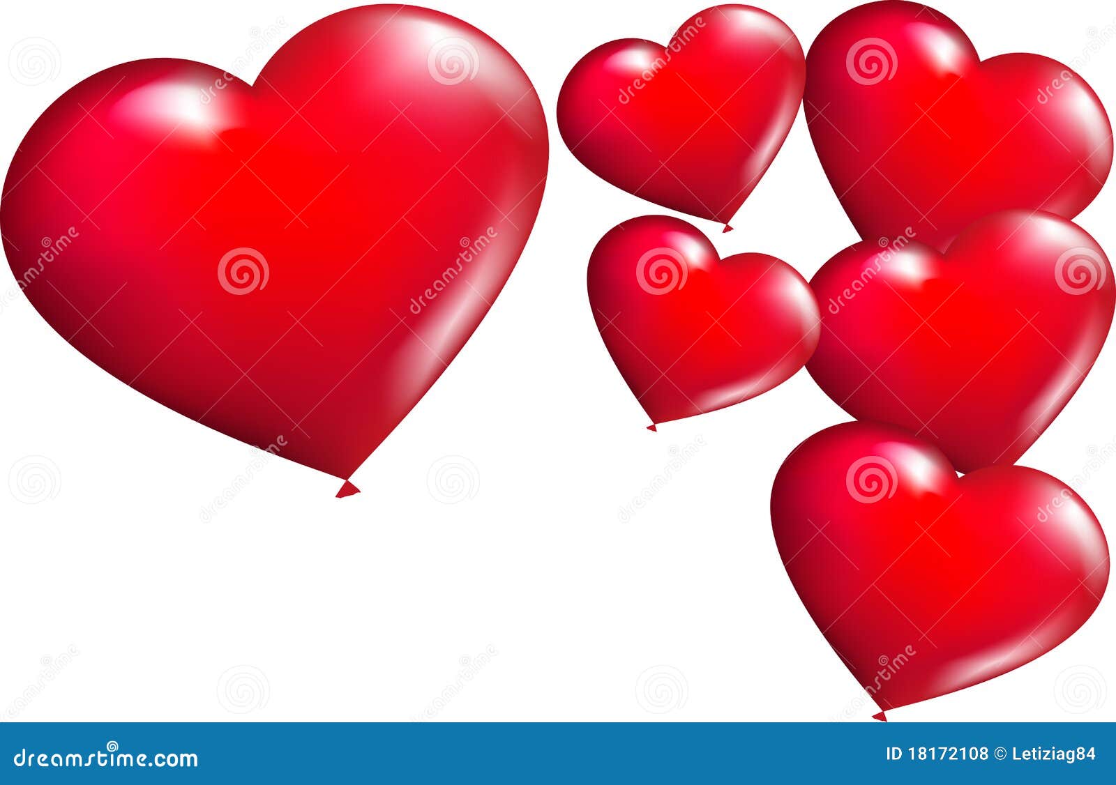 Globos En Forma De Corazón En Vector Ilustración del Vector ...