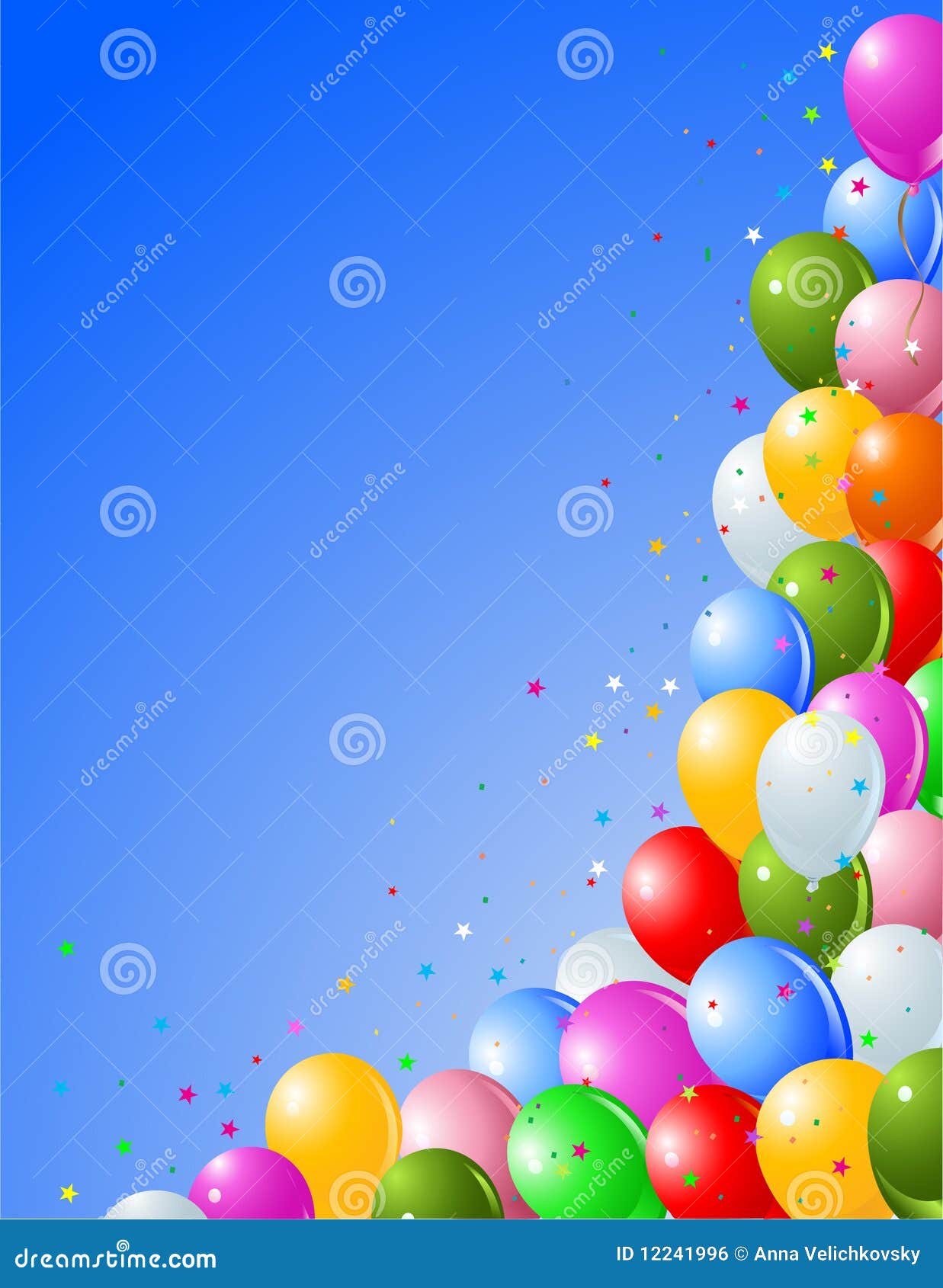 Globos en un fondo azul ilustración del vector. Ilustración de ...
