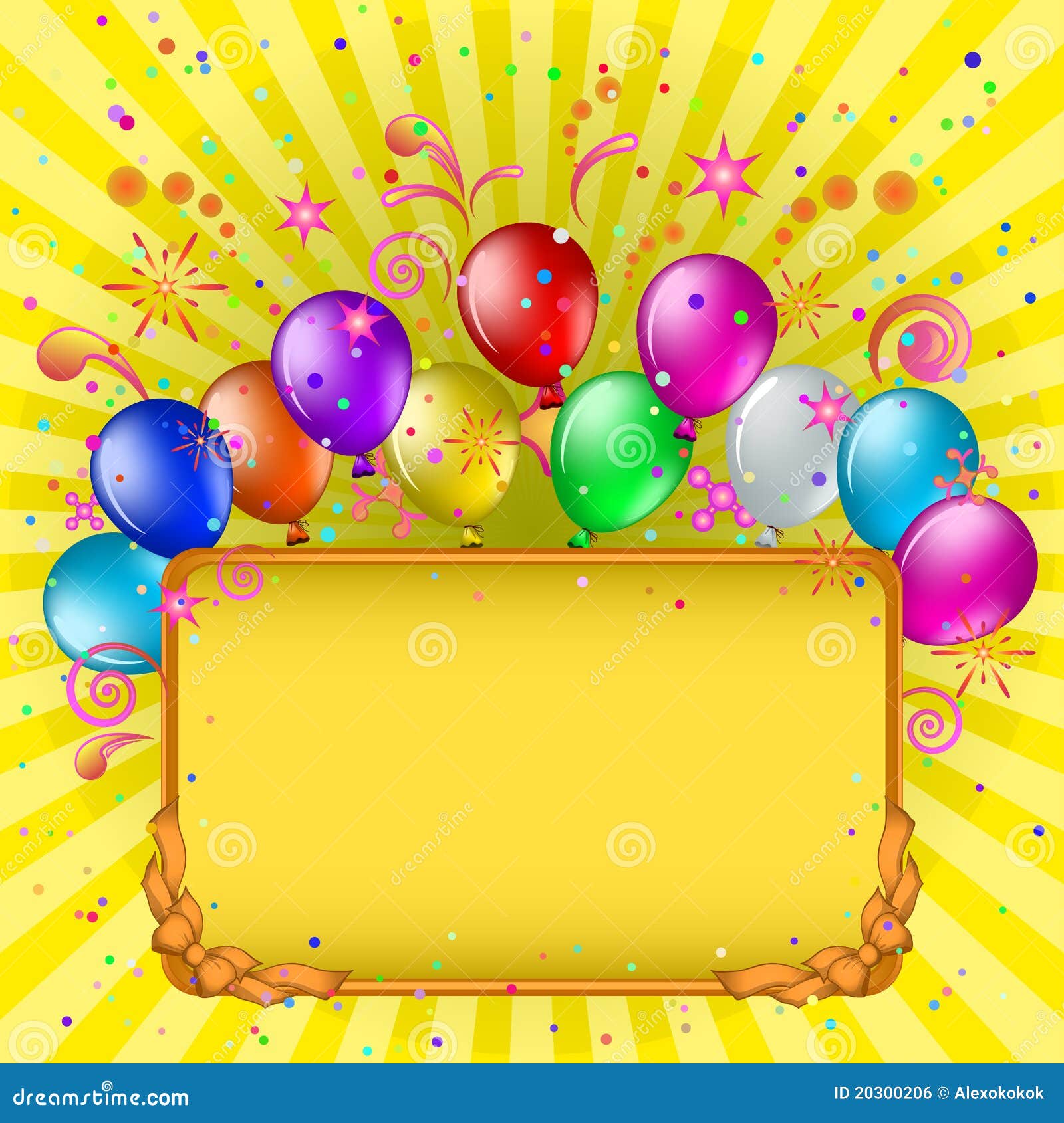 Globos y marco ilustración del vector. Ilustración de adornado - 20300206