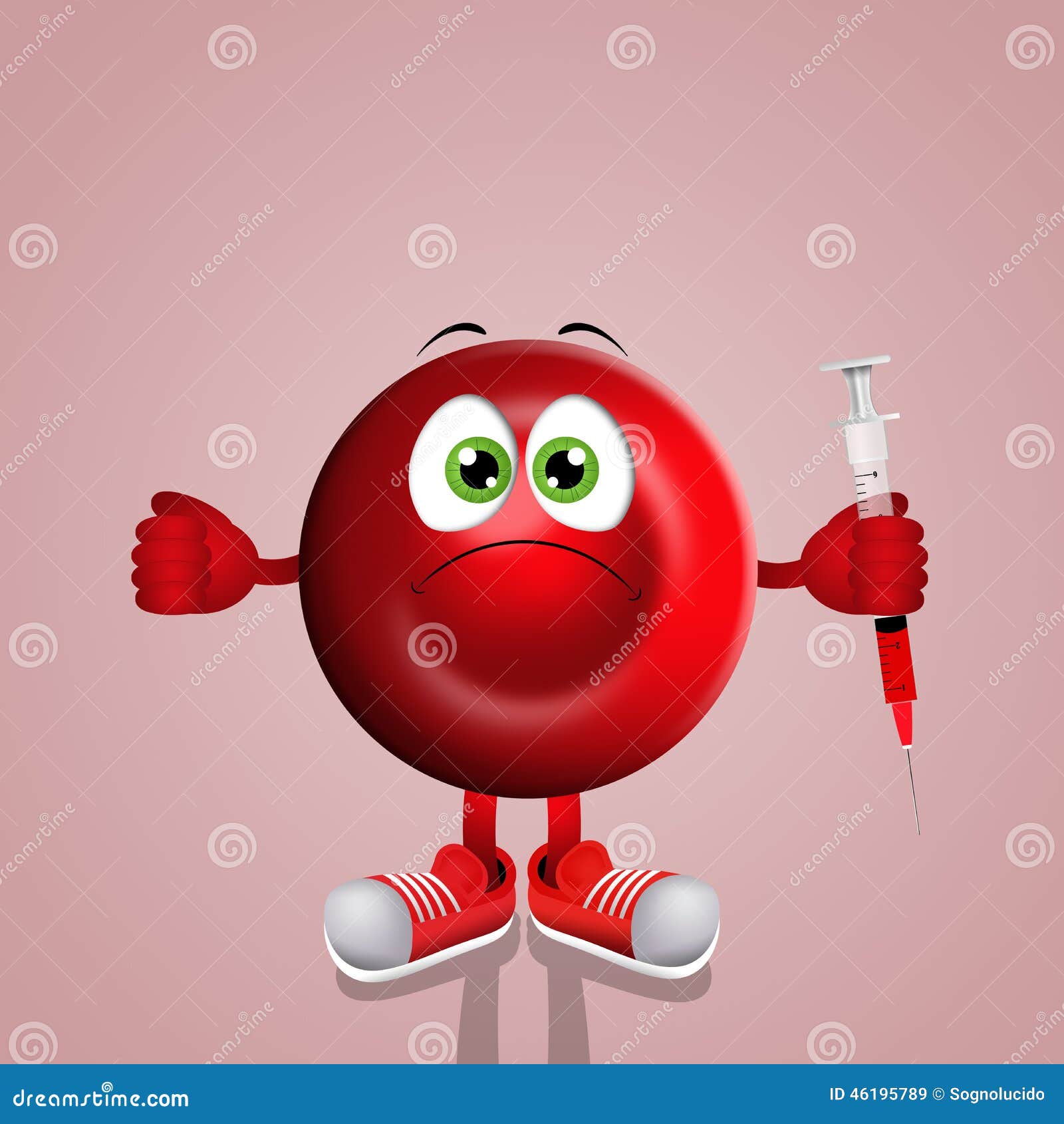 Globule Rouge Avec La Seringue Illustration Stock - Illustration du ...