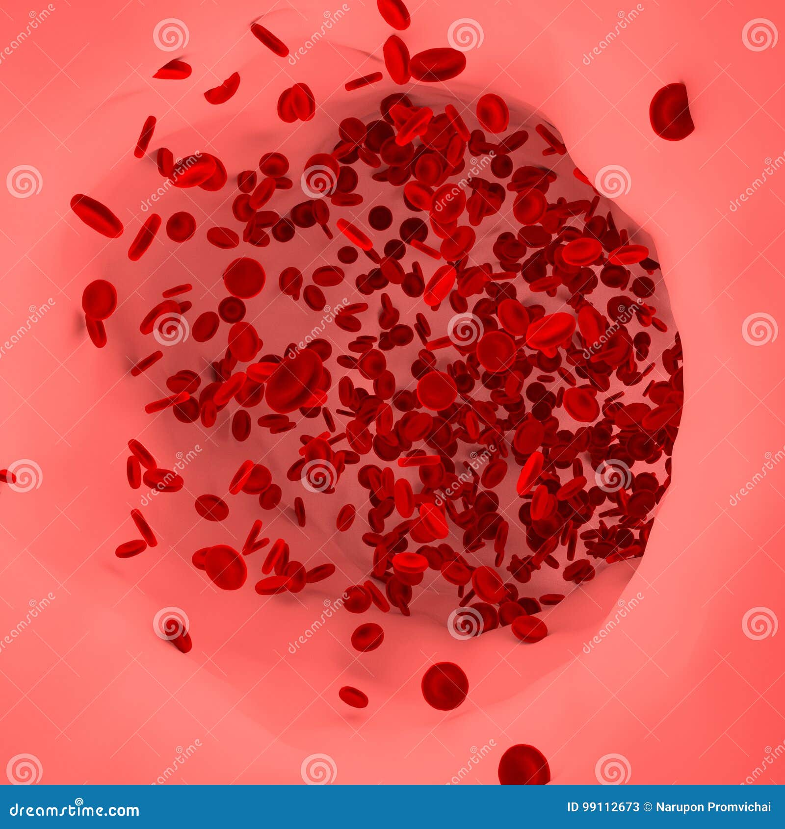 Globule Rouge Dans Le Vaisseau Sanguin Illustration Stock ...