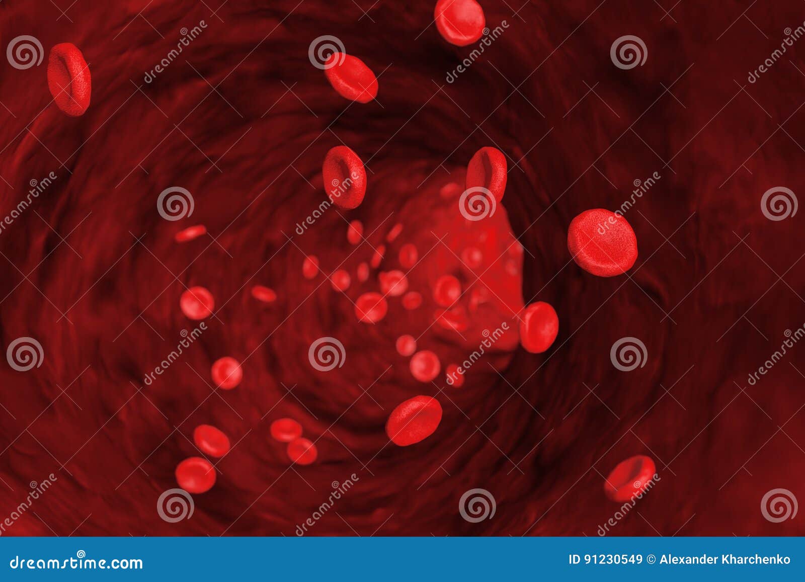 Globules Rouges Dans La Veine Rendu 3d Illustration Stock ...