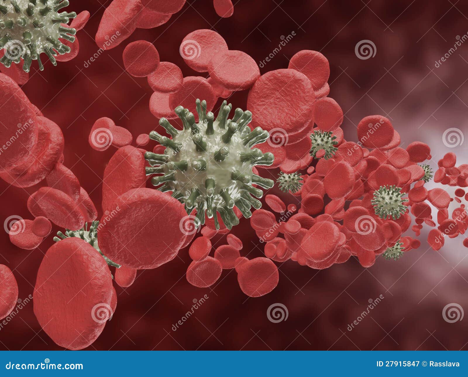 Globules Rouges Et Virus Traversant La Veine Illustration Stock ...