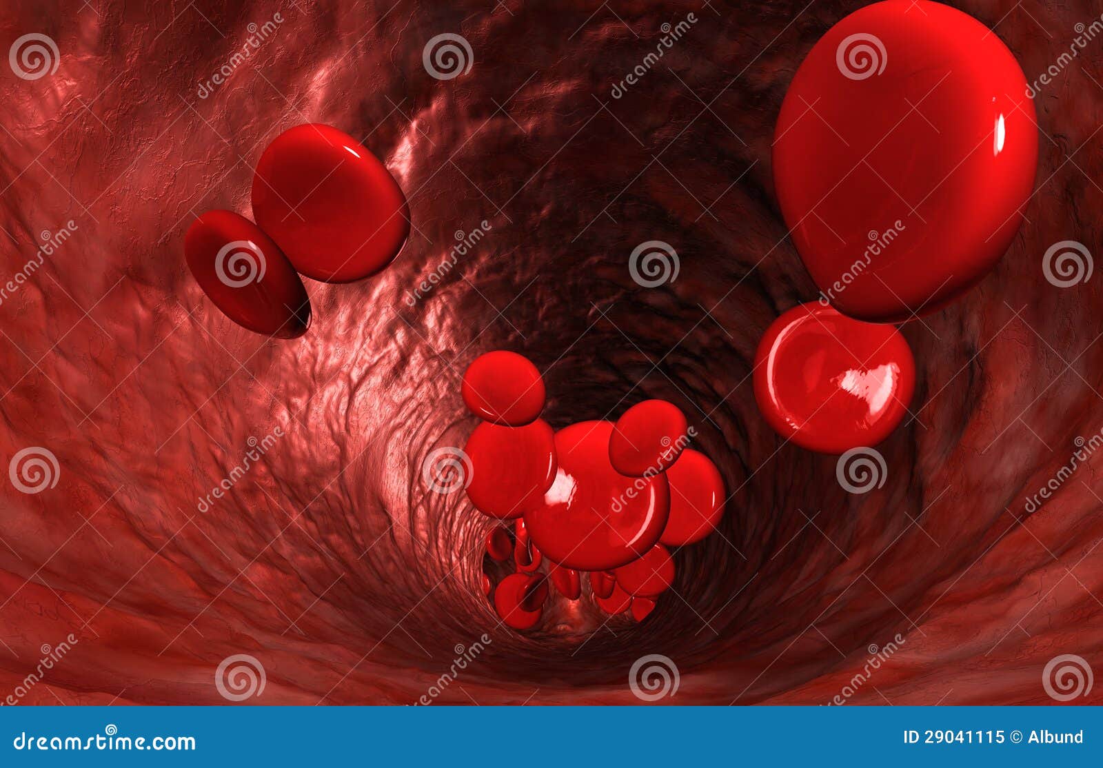 Globules Sanguins Dans Une Veine Illustration Stock - Illustration of ...