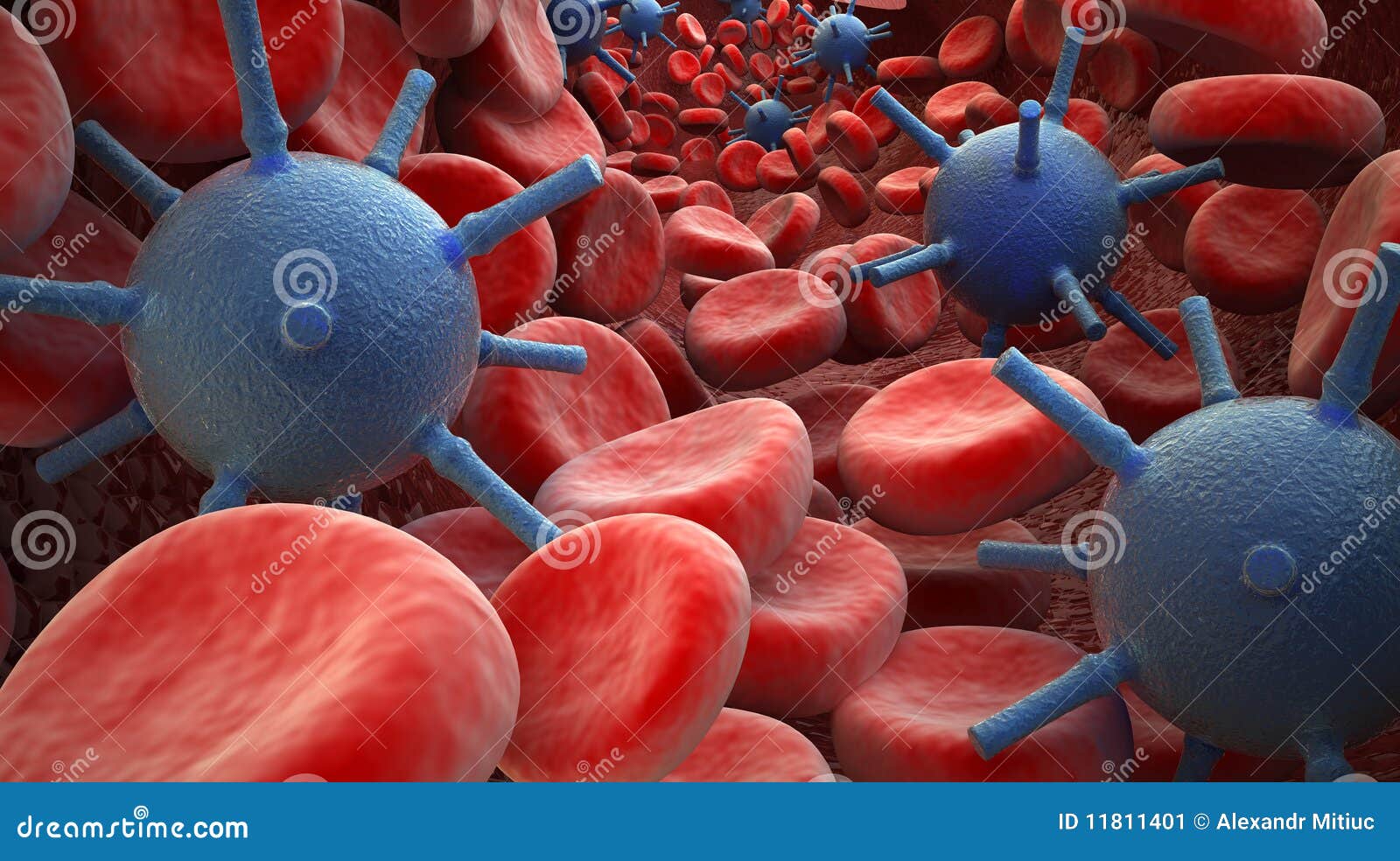 Globules Sanguins Et Virus. Illustration Stock - Illustration du ...