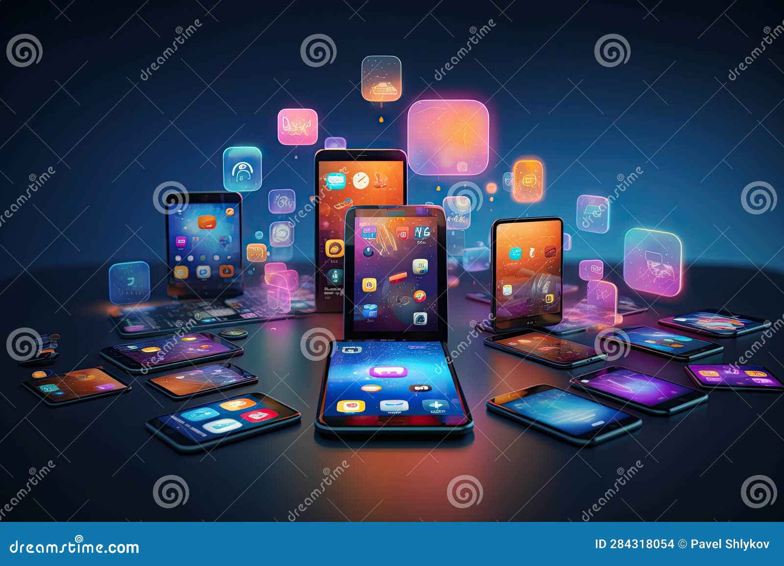 Globval Digital Technology of Smartphone, Network Ai Data Information ...