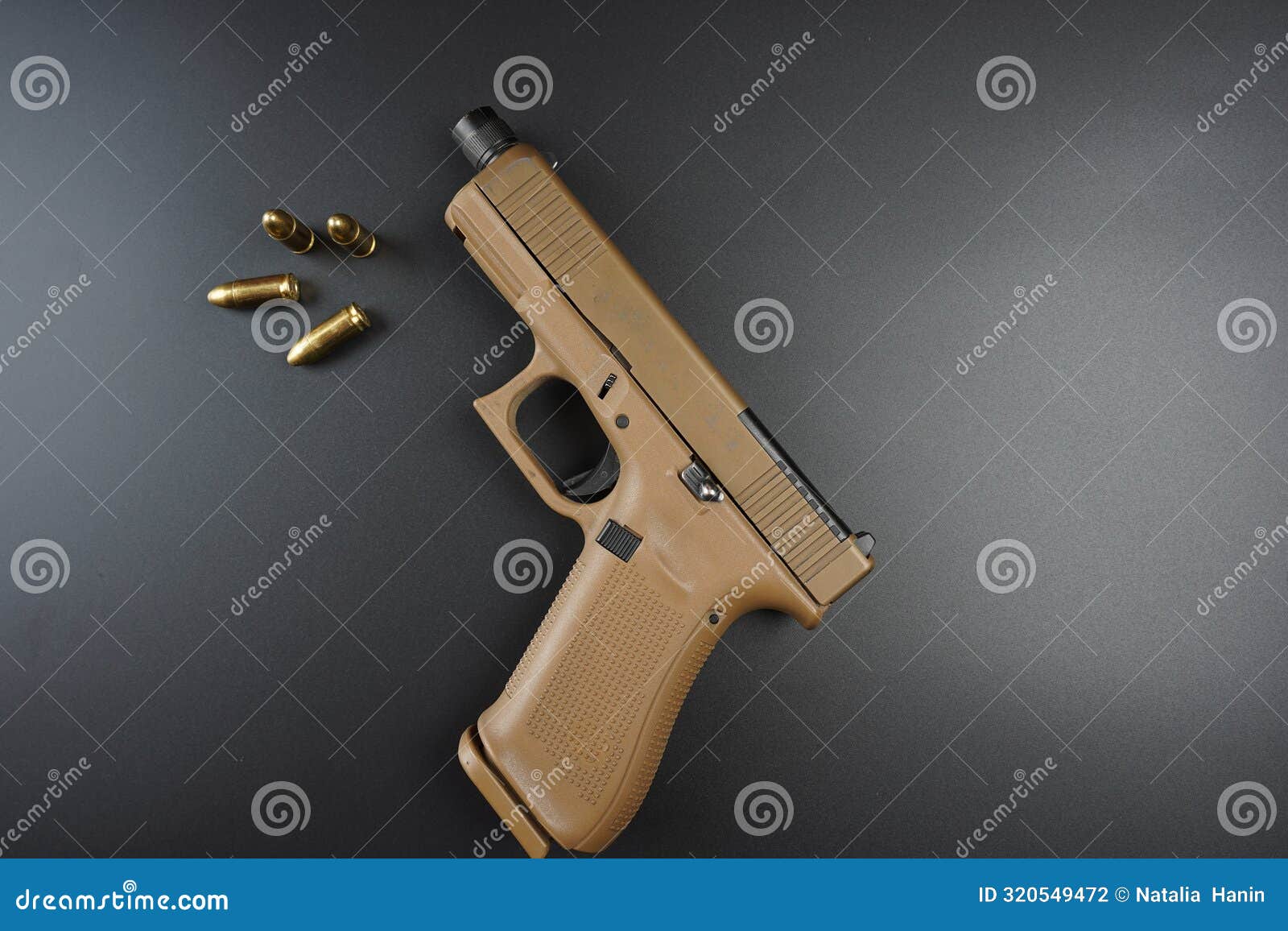 Glock 19X 9MM Semi-Auto Pistol Threaded Barrel Suppressor Stock Photo ...