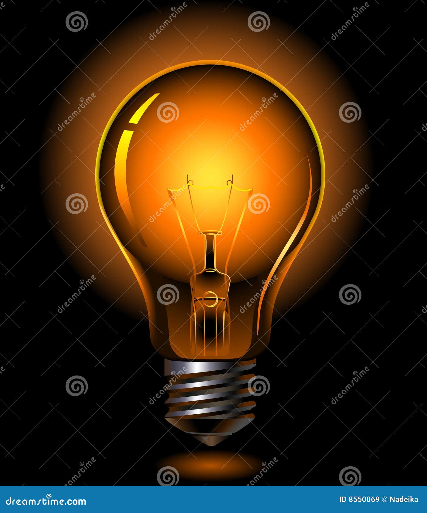 Gloeilamp vector illustratie. Illustratie bestaande uit gloeidraad ...