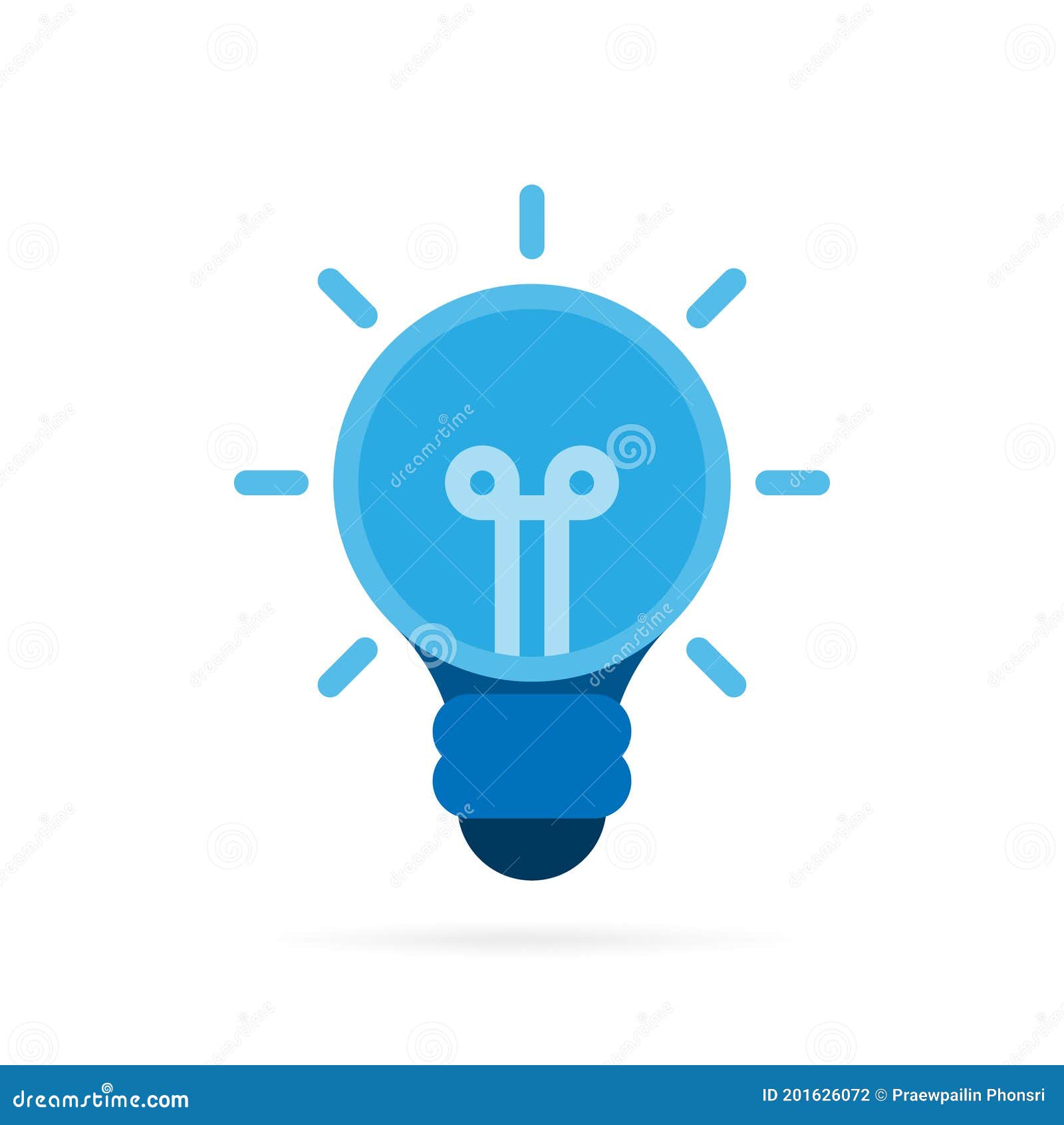 Gloeilamp of Lamppictogram. Denkbeeld En Concept Symbool Op Witte ...