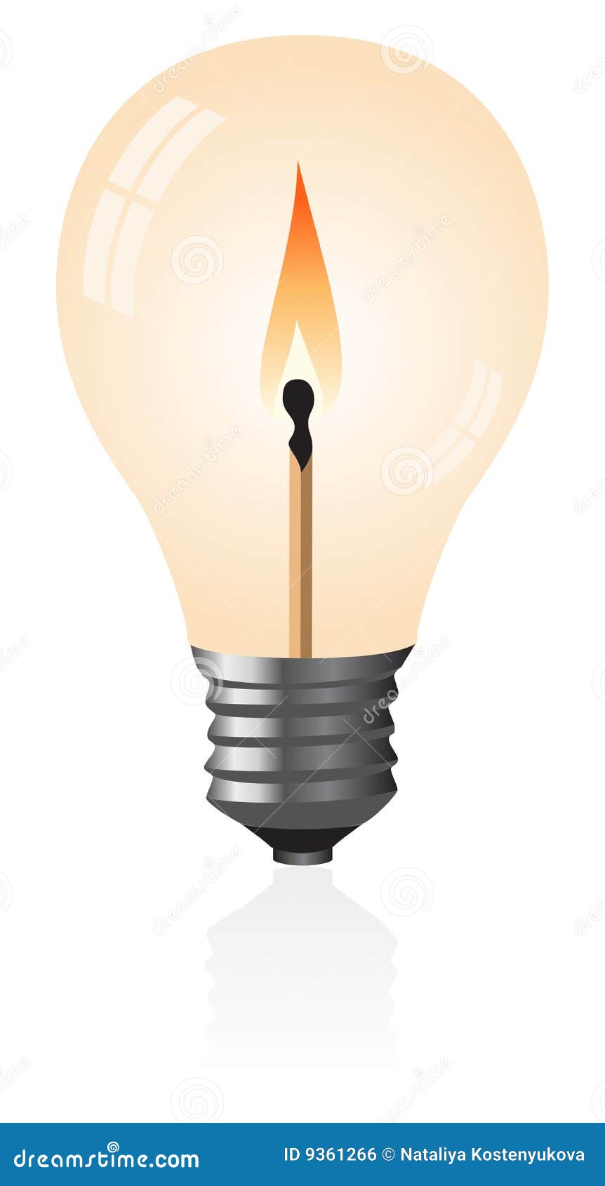 Gloeilamp met een gelijke. vector illustratie. Illustration of ...