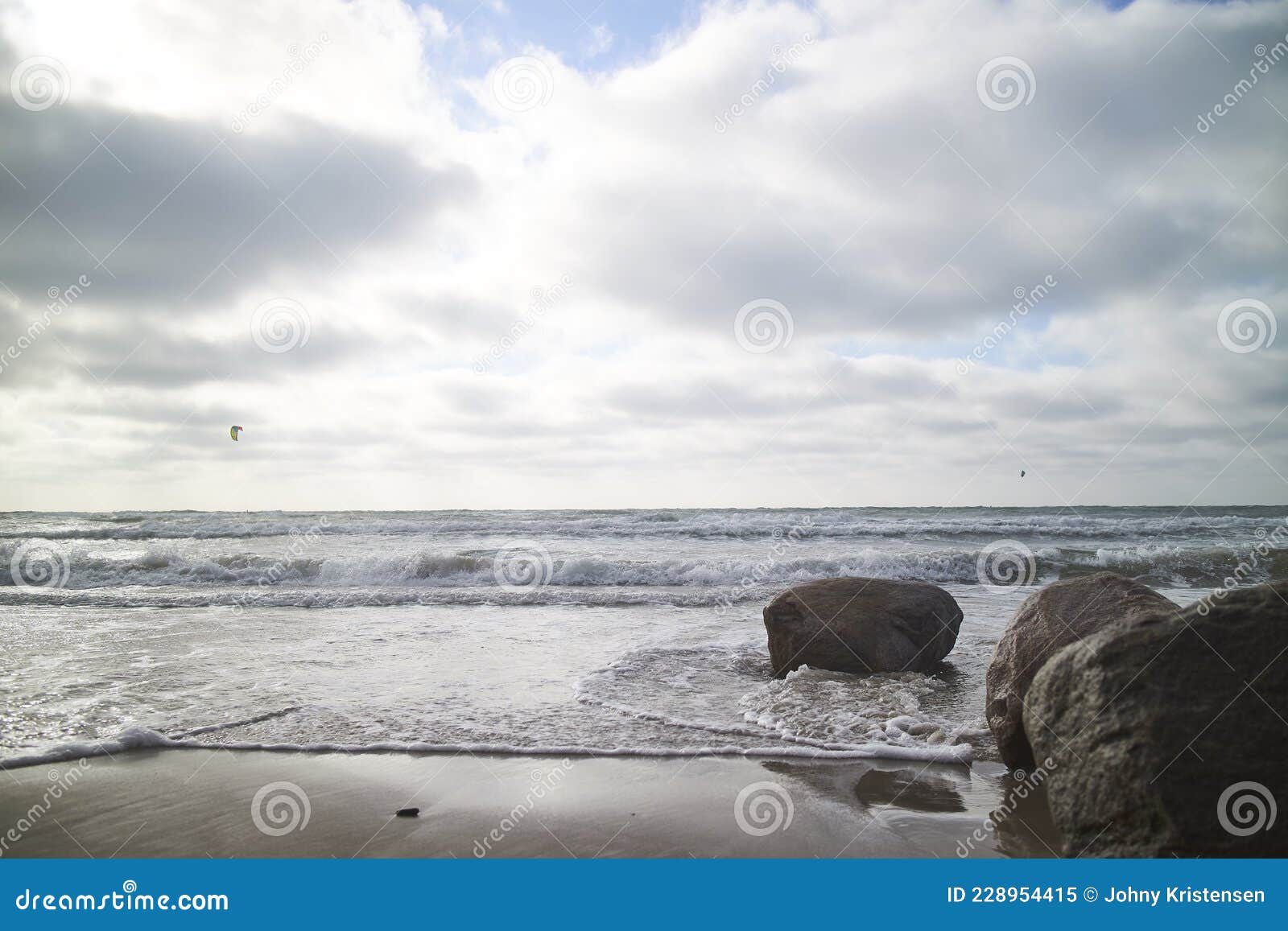 Gloomy Beach Views from a Danish Beach Stock Image - Image of yellow ...