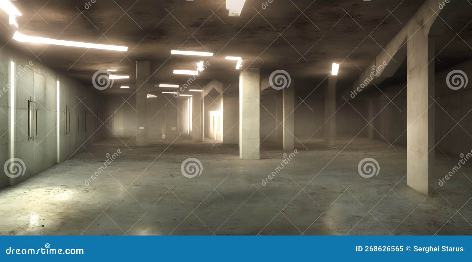 Gloomy and Deserted Basement with a Foreboding Atmosphere. AI Generated ...