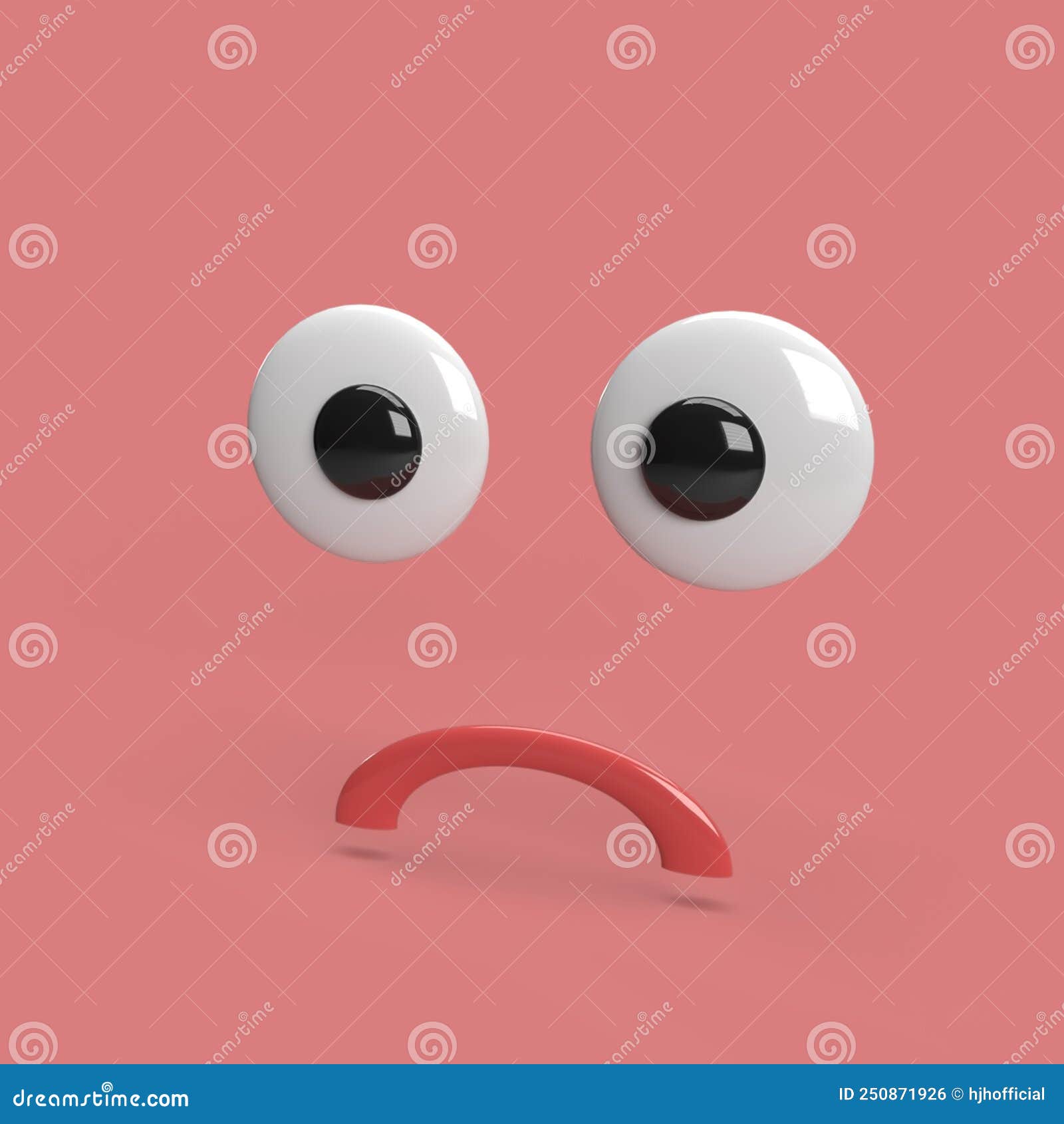 Gloomy Face. 3d Rendering Illustration Stock Illustration ...