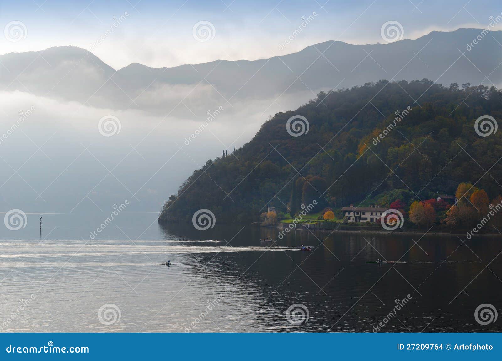 Gloomy Fall Day on Lake Como, Italy Stock Photo - Image of cottage ...