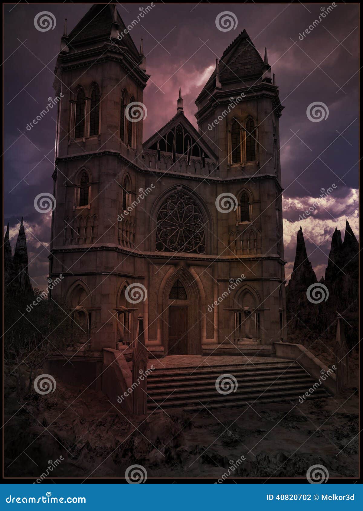 Gothic Castle Cartoon Vector | CartoonDealer.com #102377871