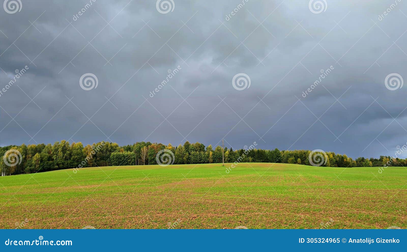 Gloomy Gray Rain Clouds Covered the Entire Sky at the Beginning of ...