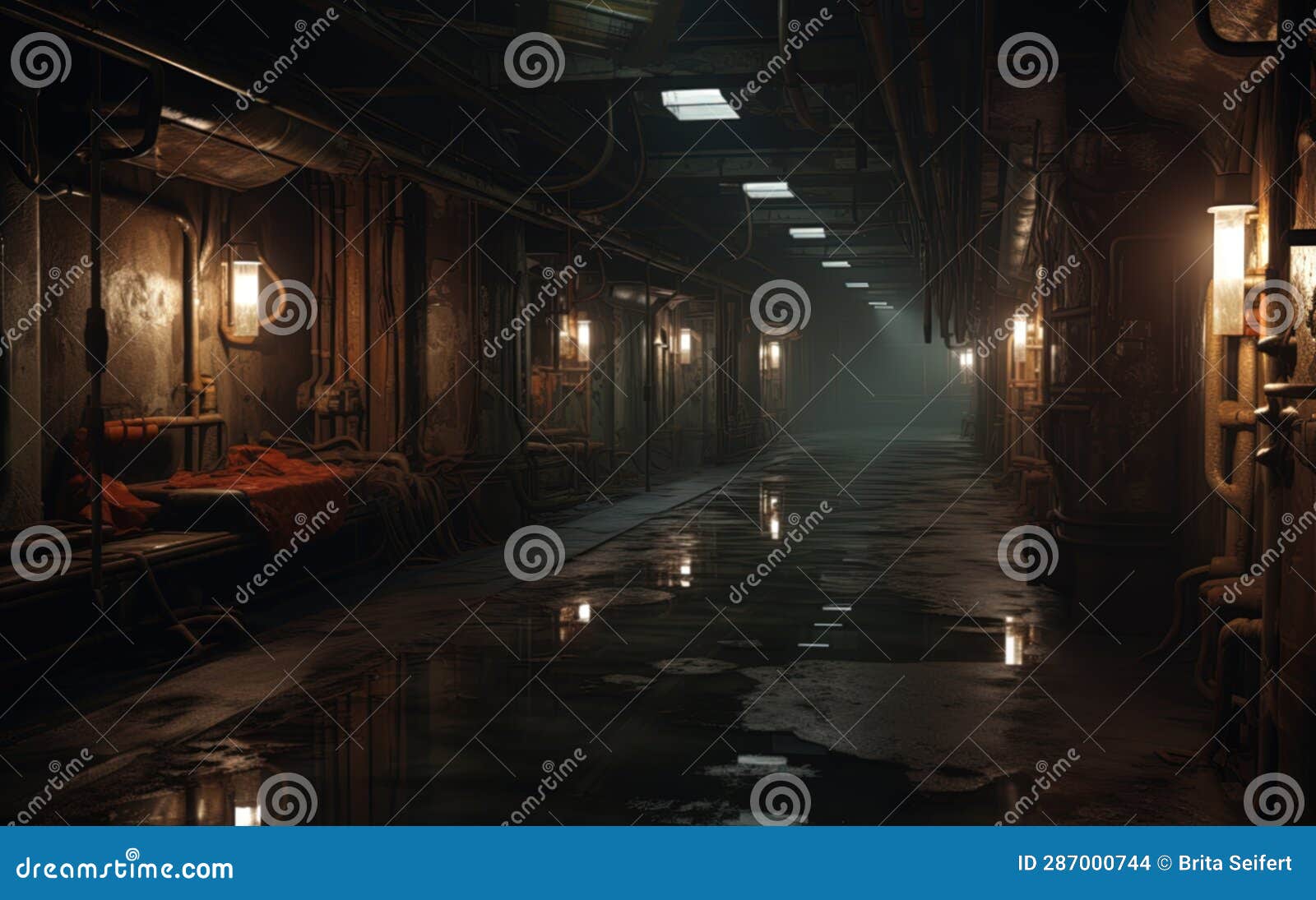 Gloomy Interiors of an Abandoned Building. Empty Room Stock ...