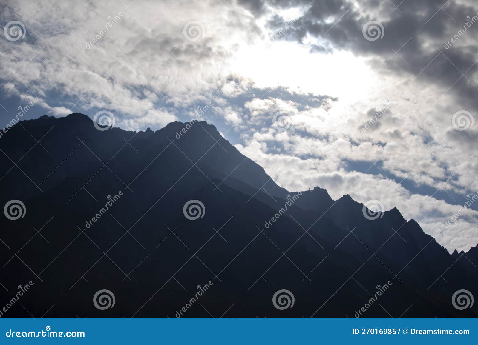 Gloomy Landscape of Dark Mountains Stock Image - Image of crag ...