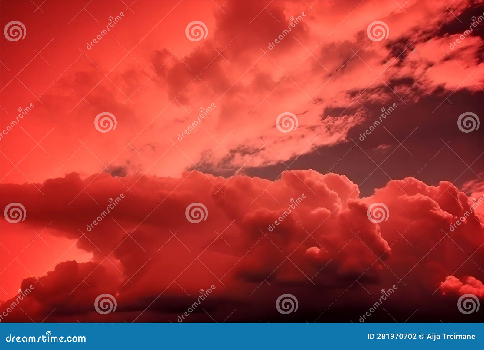 Gloomy, Ominous Dark Red Sky with Red Clouds . Stock Illustration ...