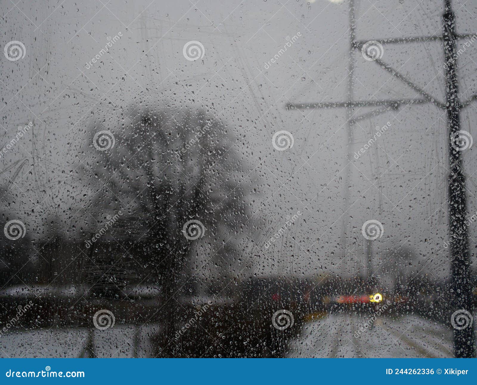 Gloomy and Rainy Weather View from Window Stock Photo - Image of ...