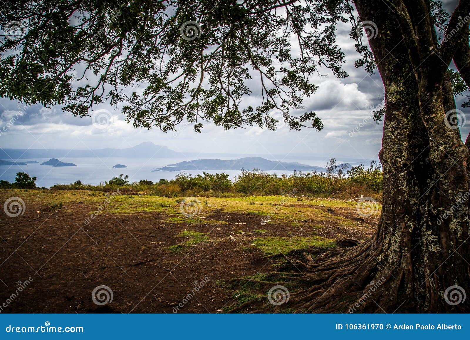 Gloomy Sky on Taal Lake Philippines Stock Photo - Image of sand, gloomy ...