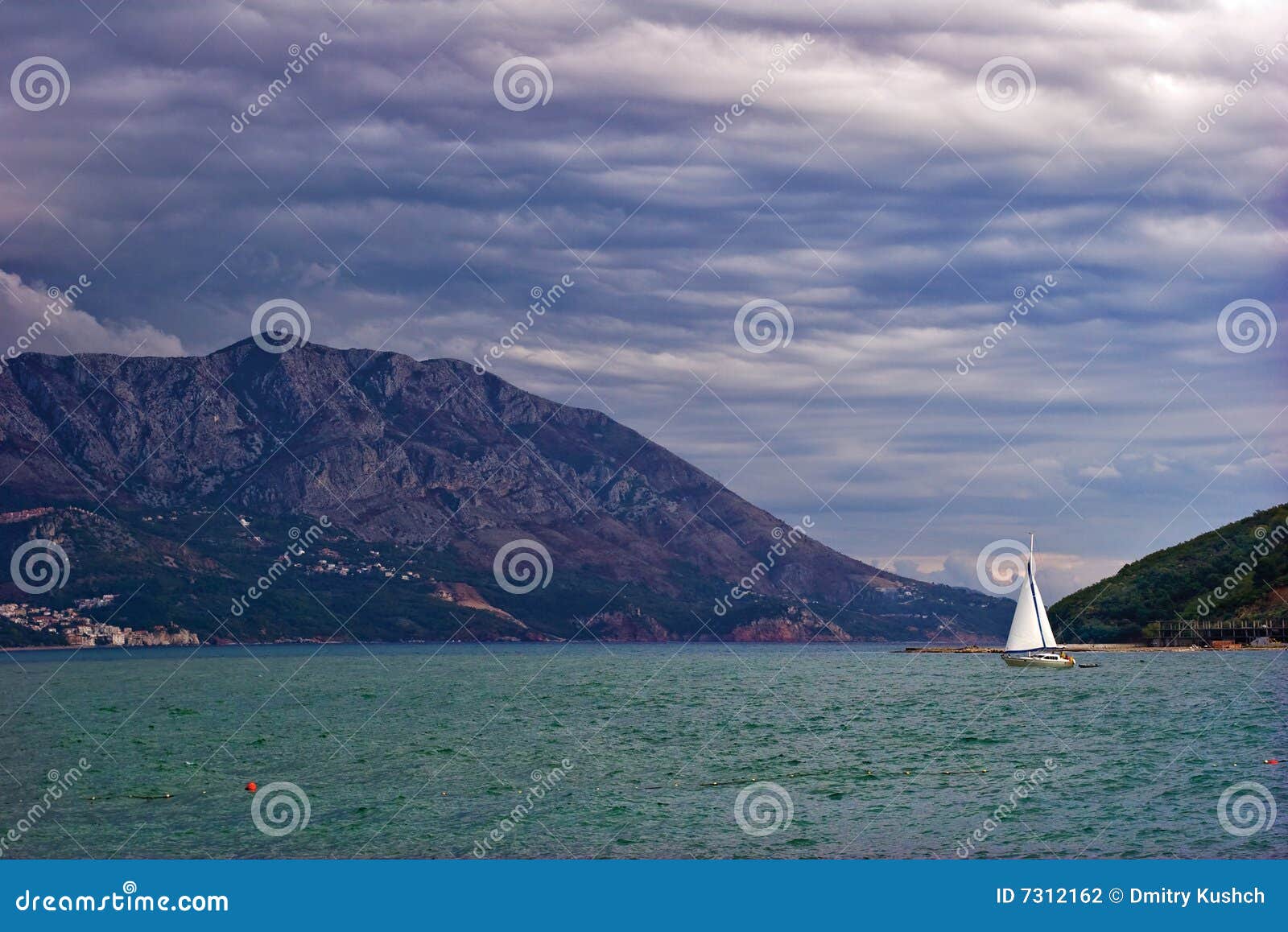 Gloomy weather of Budva stock photo. Image of mount, gloomy - 7312162