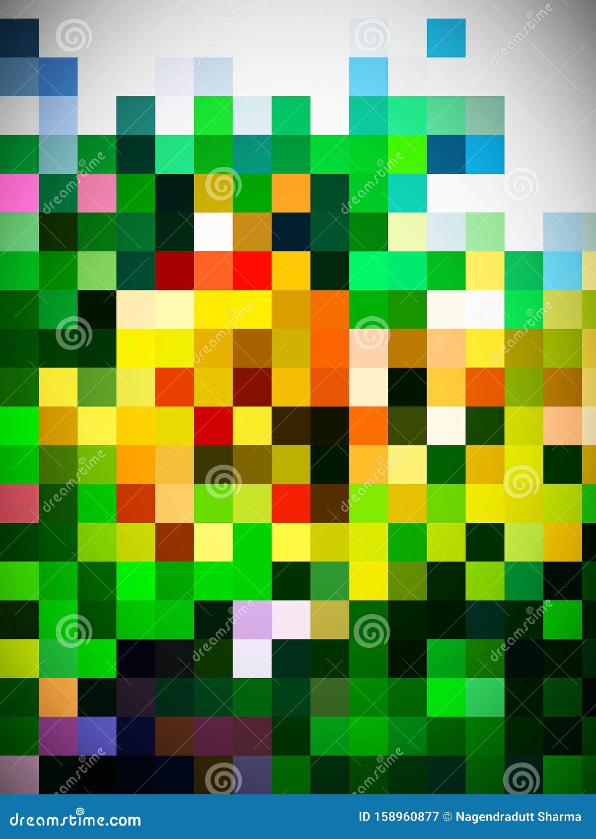 A Glorious Digital Pattern Of Squares Mostly In Green And Yellow Colors ...
