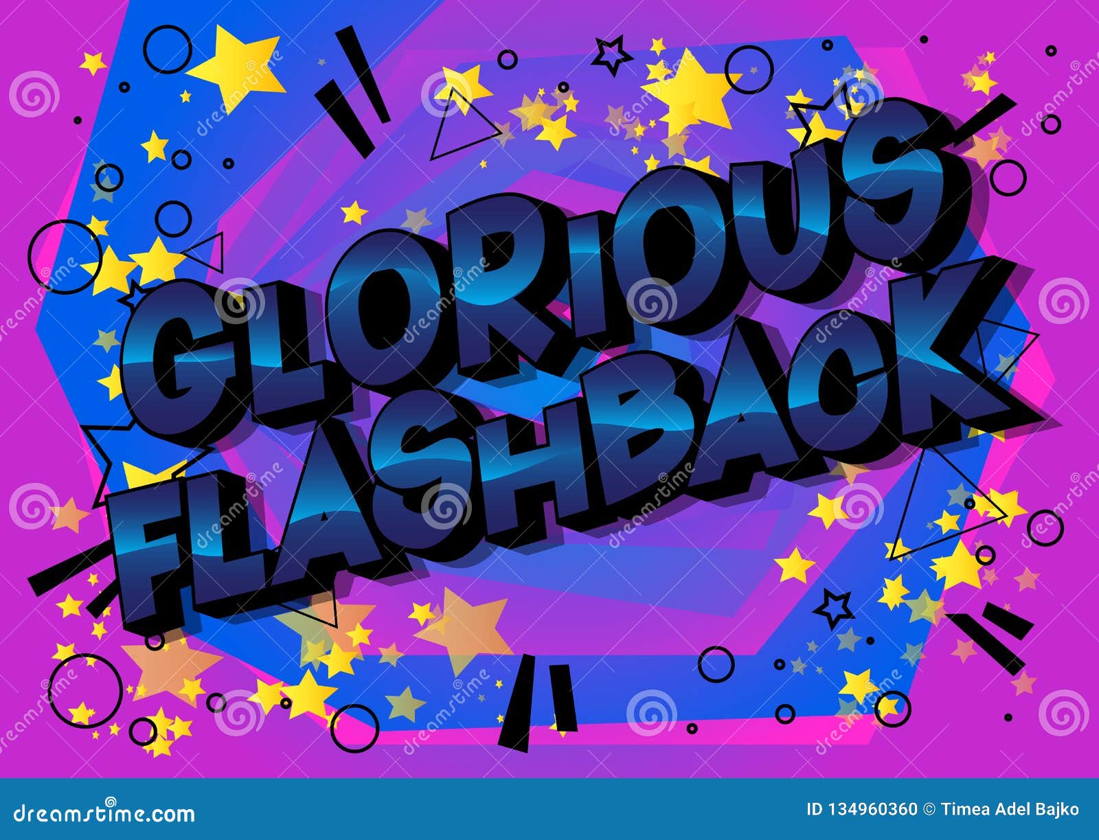 Glorious Flashback - Vector Illustrated Comic Book Style Words ...