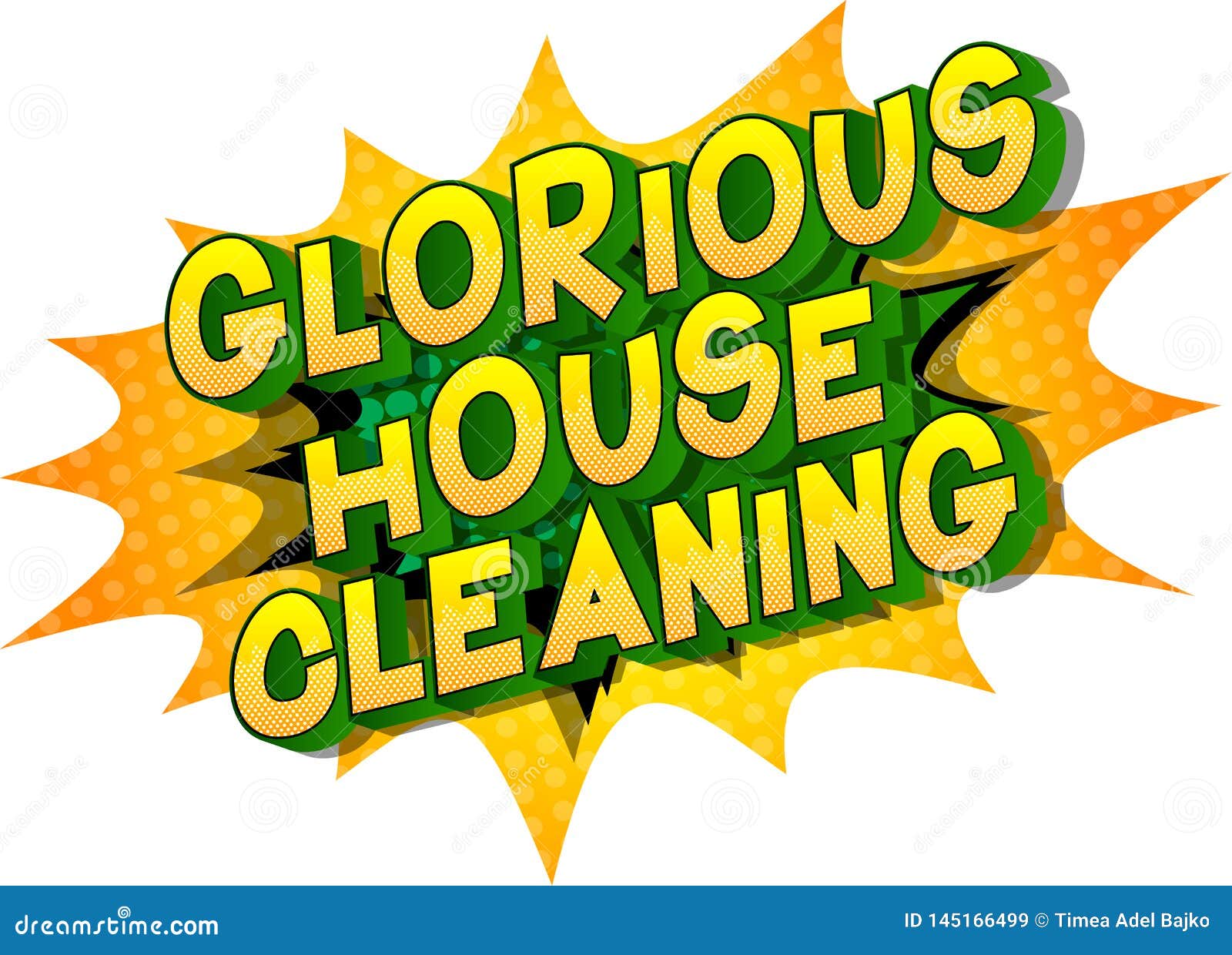 Glorious House Cleaning - Comic Book Style Words. Stock Vector ...