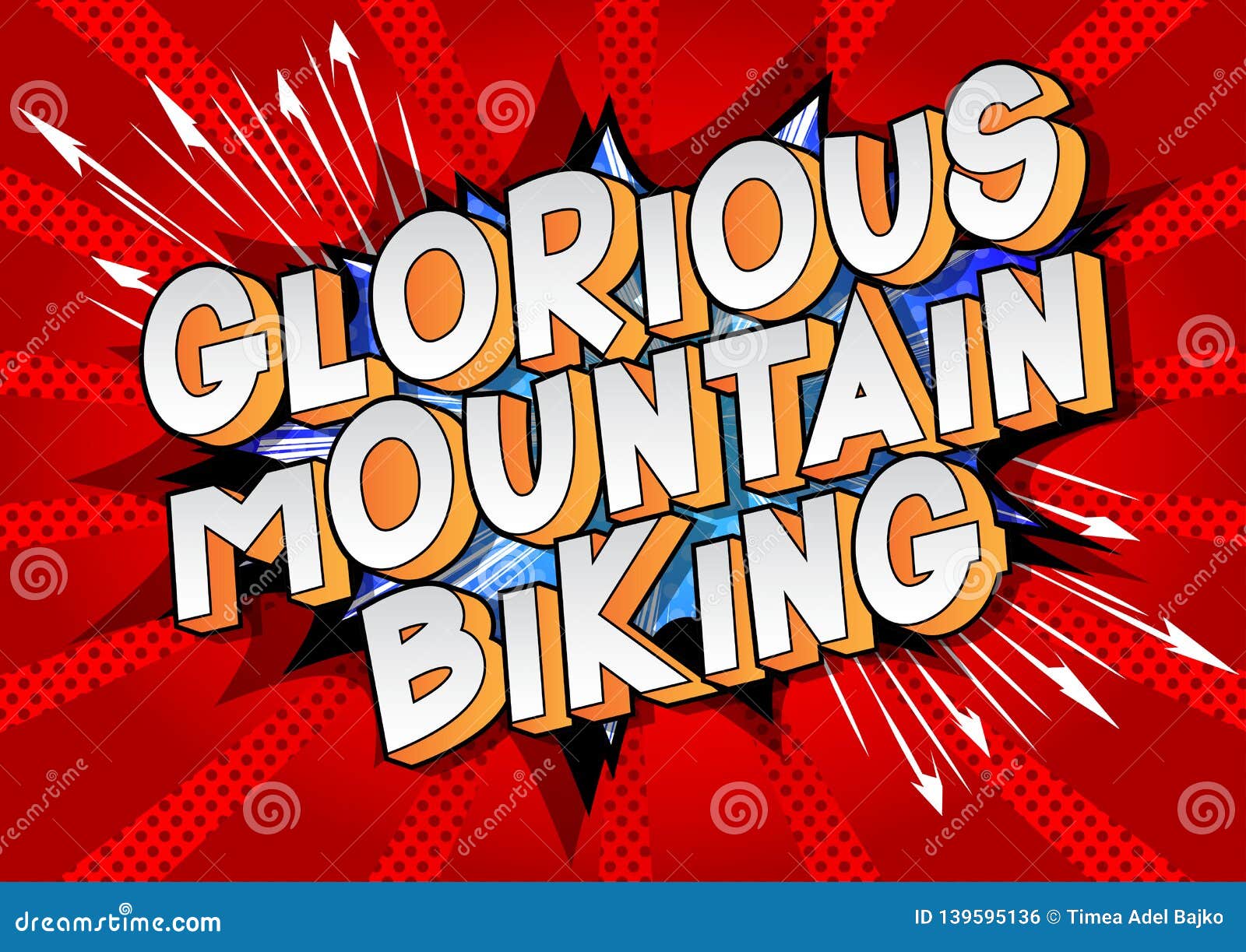 Glorious Mountain Biking - Comic Book Style Words. Stock Vector ...