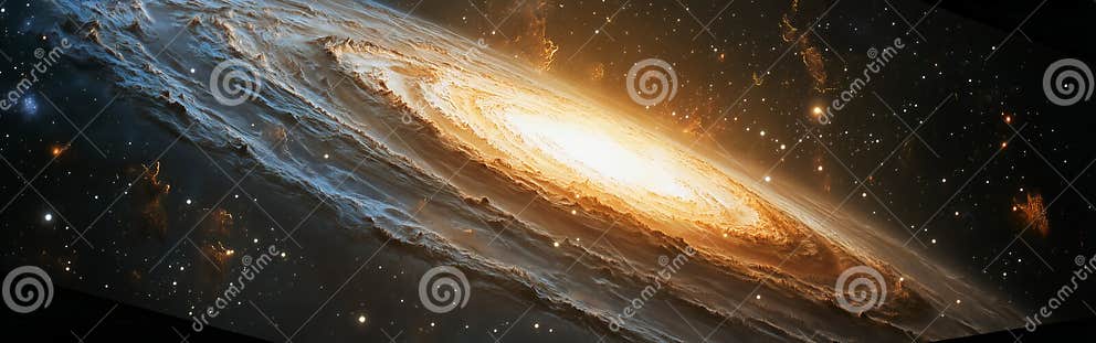 Glorious Spiral Galaxy Illuminated in Space Stock Illustration ...