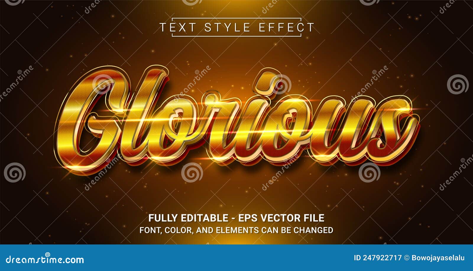 Glorious Text Style Effect. Editable Graphic Text Template Stock Vector ...