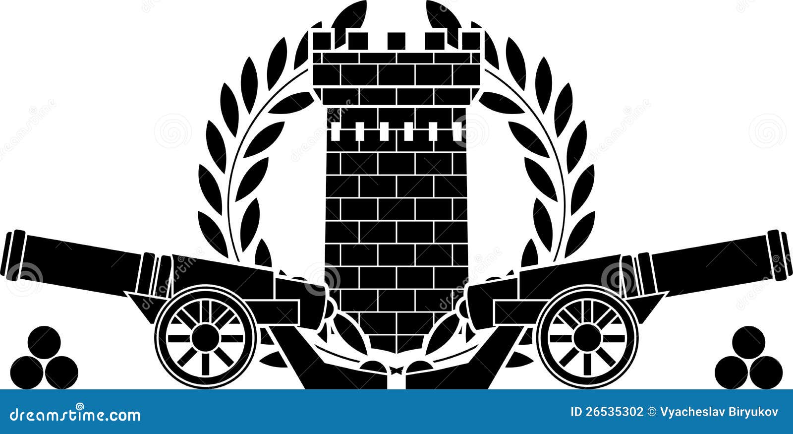 Glory of artillery stock vector. Illustration of firearm - 26535302