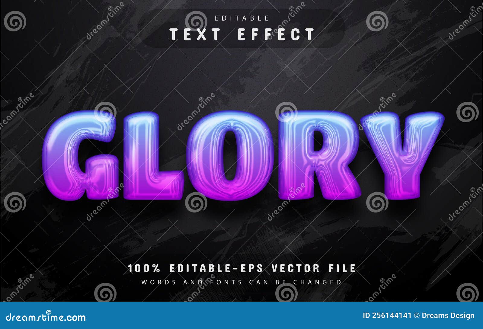 Glory 3d Text Effect Editable Stock Vector - Illustration of text ...
