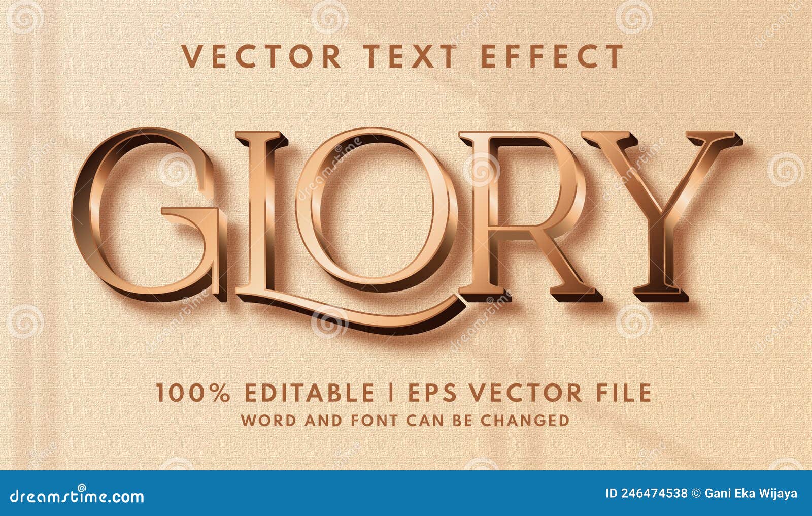 Glory text effect style stock vector. Illustration of gold - 246474538