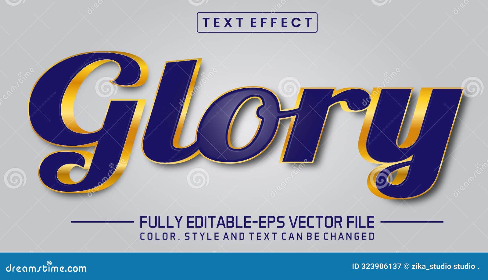 Glory Gold Text Effect Editable Plastic Style Text Effect Stock ...