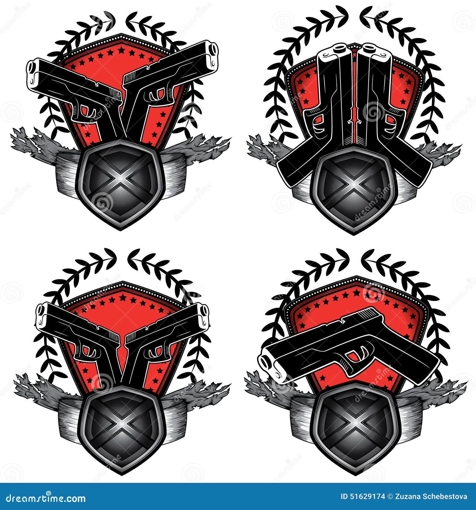 Glory Gun Weapon Military Design Stamps Stock Illustration ...