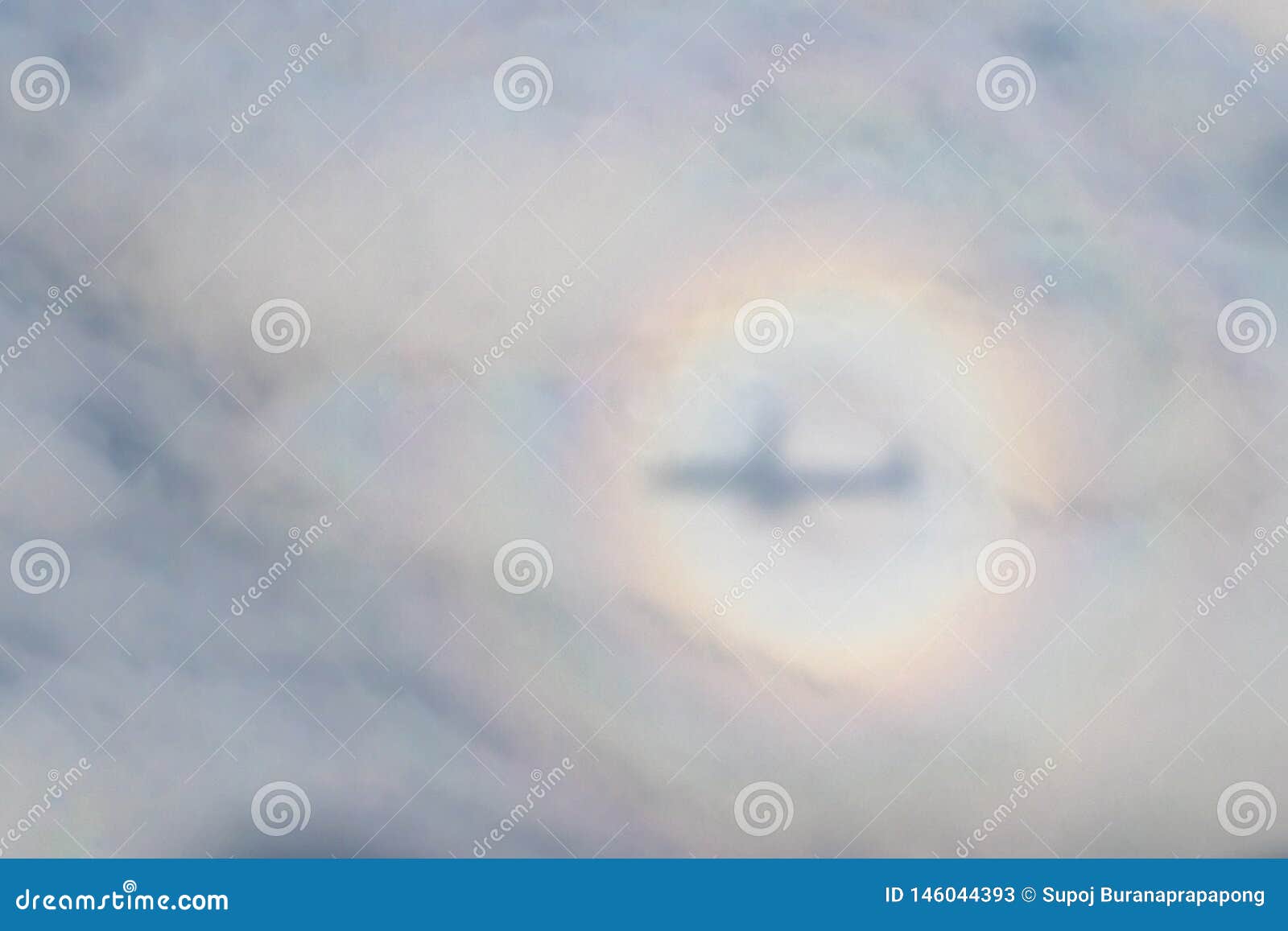 Glory Light Phenomenon Around the Shadow of a Plane.Glory of the Pilot ...