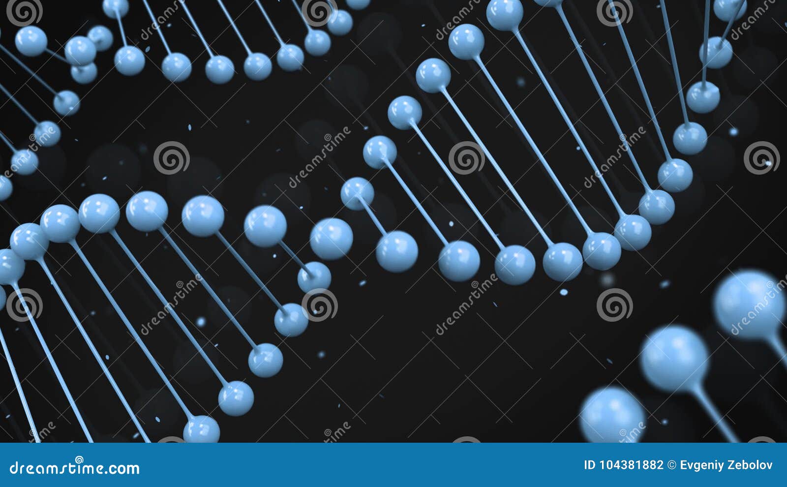 Gloss Blue Model of DNA Strand on Black Background Stock Footage ...