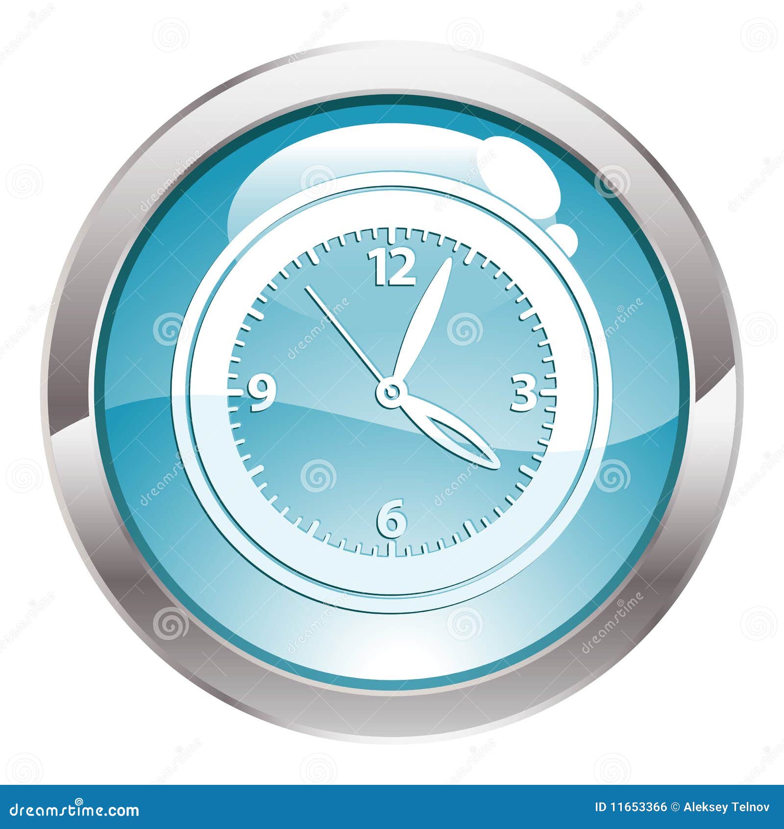 Gloss Button with Clock stock vector. Illustration of watch - 11653366