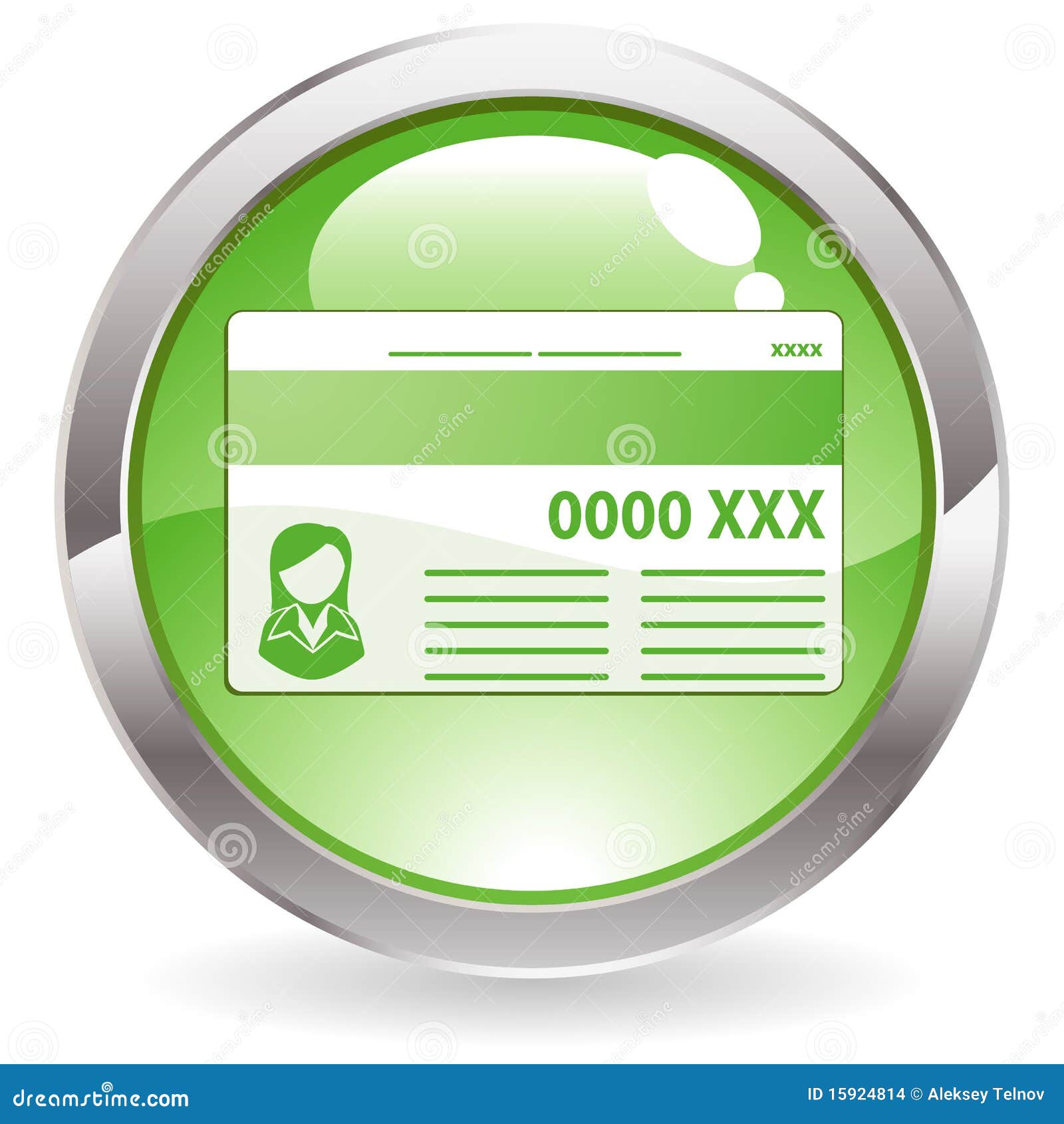 Gloss Button with Credit Card Stock Vector - Illustration of circle ...