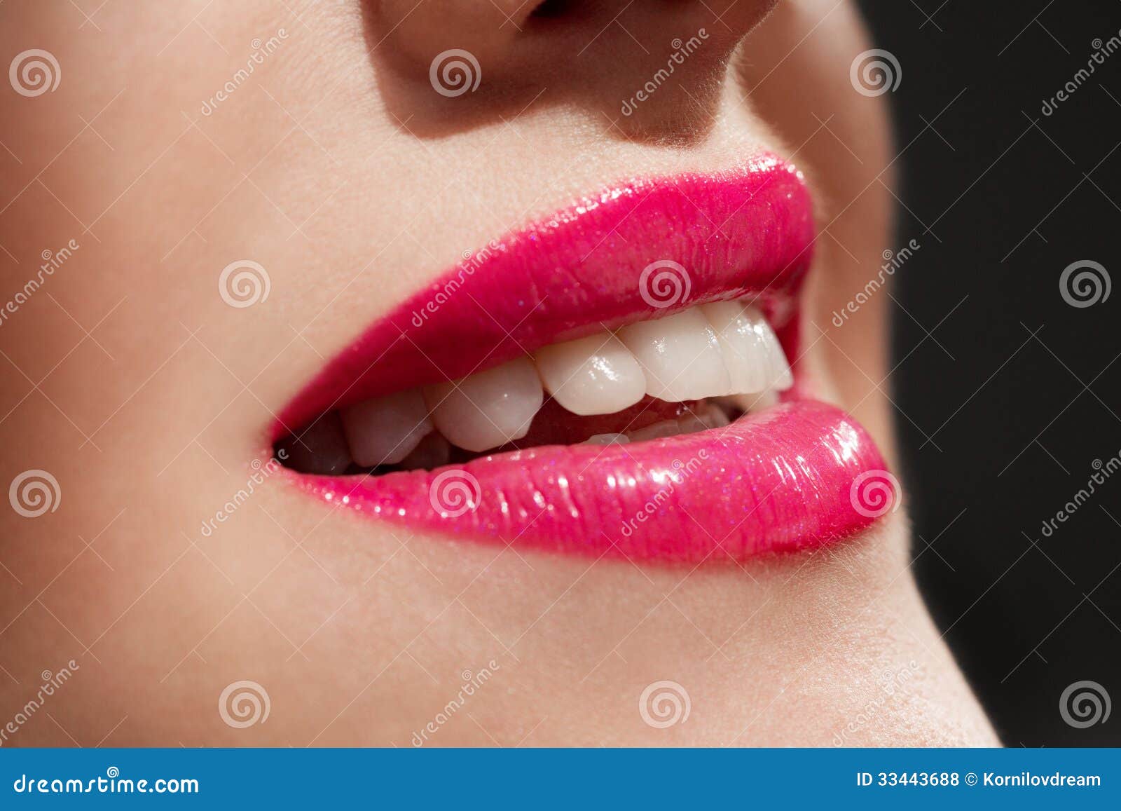 Gloss lips stock photo. Image of cute, girl, kiss, beautiful - 33443688